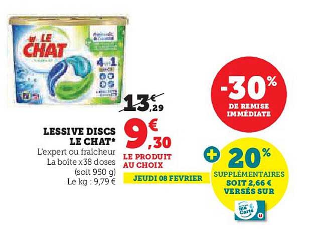 Promo Lessive Discs Le Chat chez Super U - iCatalogue.fr