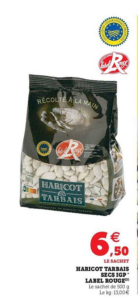 Promo Haricot Tarbais Secs 1gp Label Rouge chez Hyper U - iCatalogue.fr