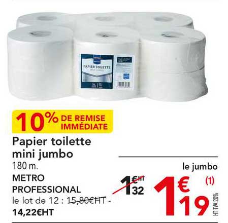 Promo Papier Toilette Mini Jumbo Metro Professional chez METRO ...