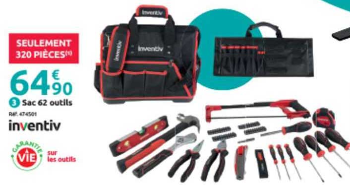 Promo Sac 62 Outils Inventiv chez Mr Bricolage - iCatalogue.fr