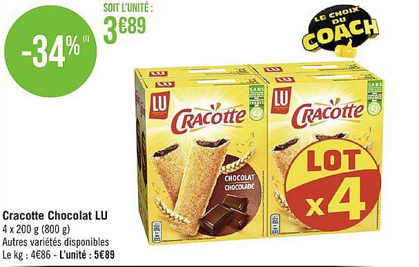 Promo Cracotte Chocolat Lu chez Géant Casino - iCatalogue.fr