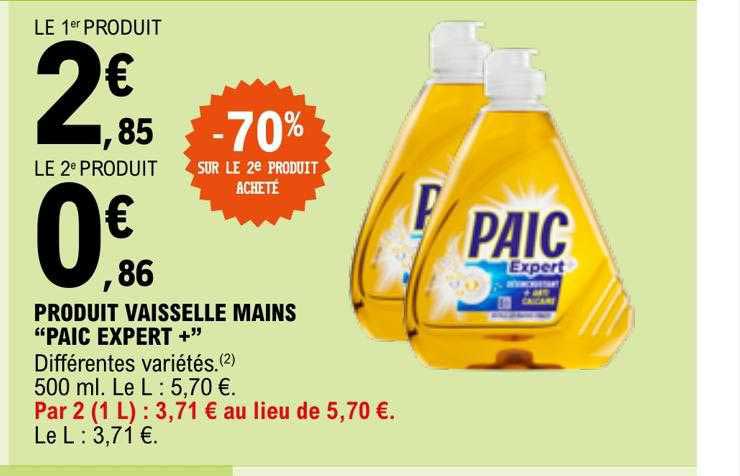 Promo Produit Vaisselle Mains "paic Expert+" chez E.Leclerc - iCatalogue.fr