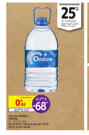 Promo Eau De Source Ondine Le 2ème à -68% chez Intermarché - iCatalogue.fr