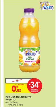 Promo Pur Jus Multifruits Paquito -34% De Remise Immédiate chez ...