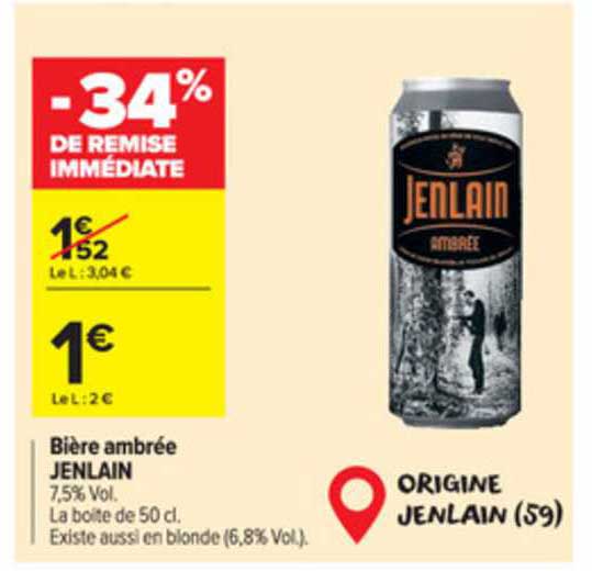 Promo Bière Ambrée Jenlain chez Carrefour Market - iCatalogue.fr