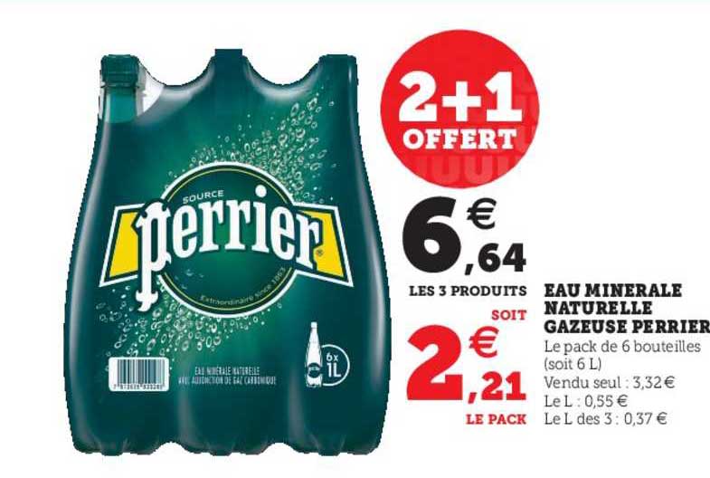 Promo Eau Minérale Naturelle Gazeuse Perrier chez Hyper U - iCatalogue.fr