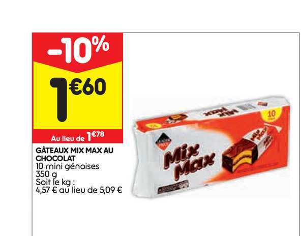 Promo Gâteaux Mix Max Au Chocolat chez Leader Price - iCatalogue.fr