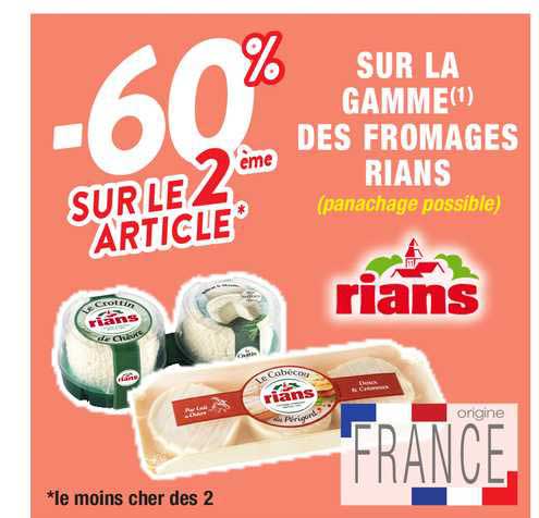 Promo La Gamme Des Fromages Rians chez Migros France - iCatalogue.fr
