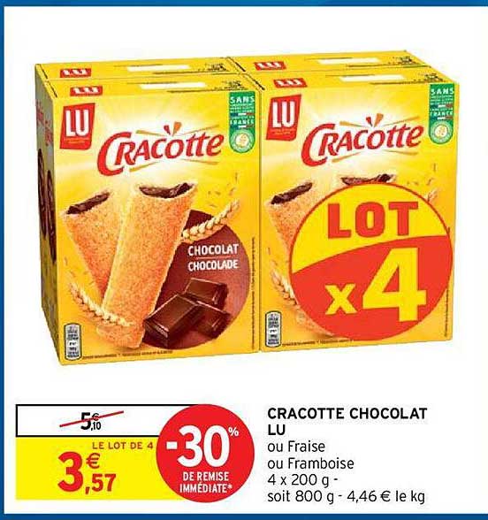 Promo Cracotte Chocolat Lu chez Intermarché Hyper - iCatalogue.fr