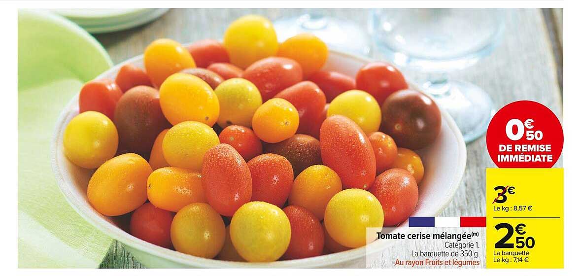 Promo Tomate Cerise Mélangée chez Carrefour Market - iCatalogue.fr
