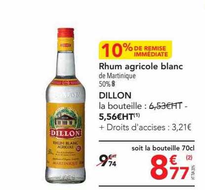 Promo Rhum Agricole Blanc Dillon chez METRO - iCatalogue.fr