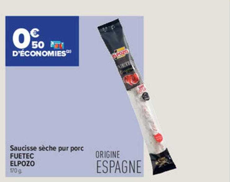 Promo Saucisse Sèche Pur Porc Feutec Elpozo chez Carrefour Contact ...