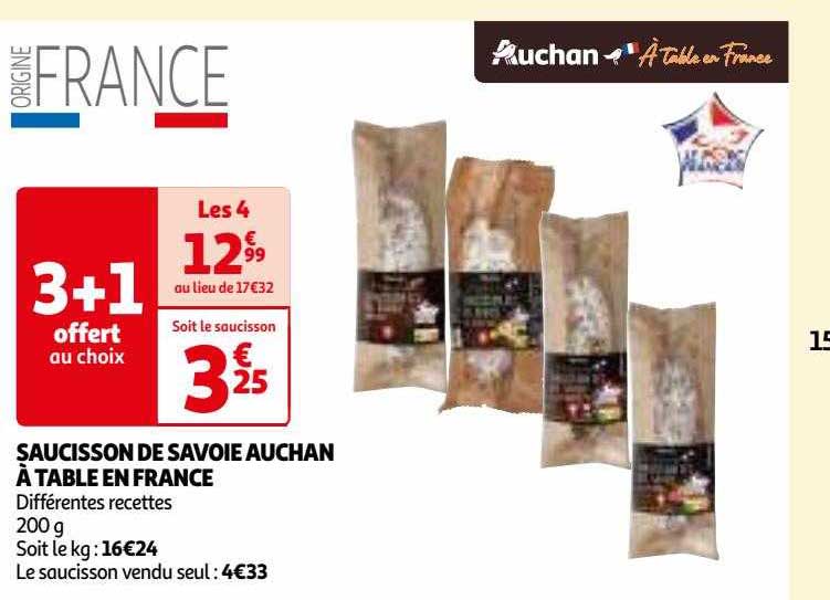Promo Saucisson De Savoie Auchan à Table En France chez Auchan ...