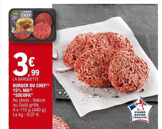 Promo Burger Du Chef 15% Mg "socopa" chez E.Leclerc - iCatalogue.fr
