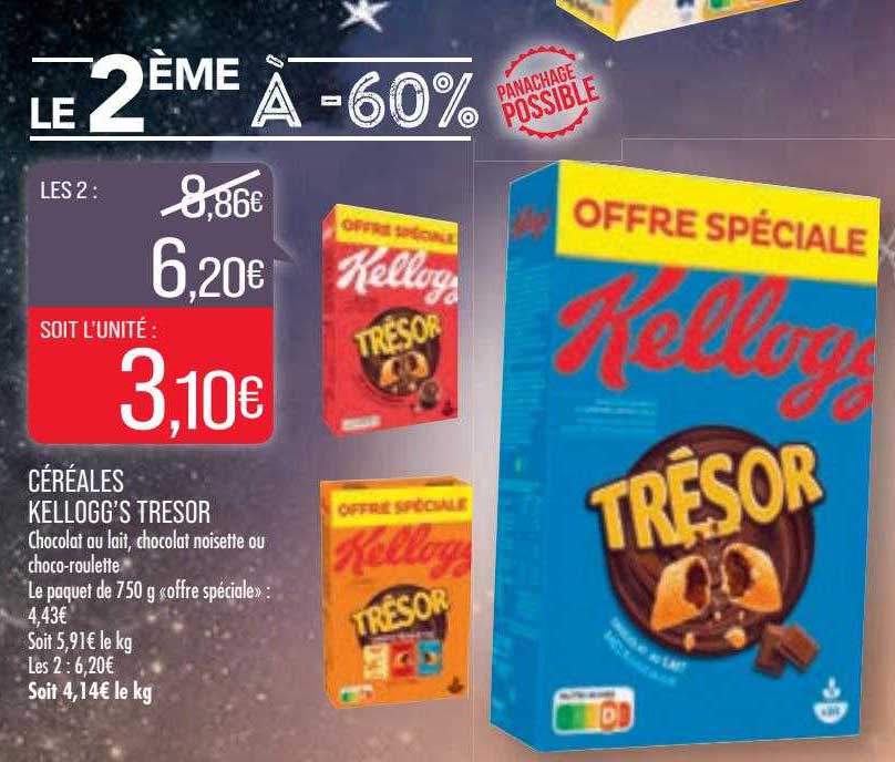 Promo Céréales Kellogg's Trésor chez Match - iCatalogue.fr