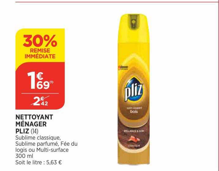 Promo Nettoyant Ménager Pliz chez Bi1 - iCatalogue.fr