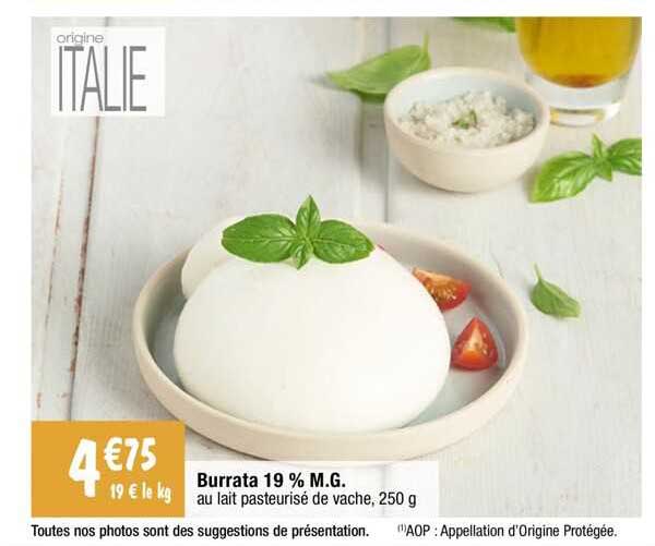 Promo Burrata 19% M.g. chez Migros France - iCatalogue.fr