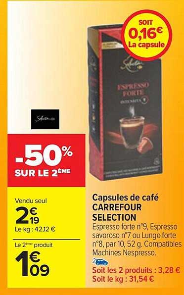 Promo Capsules De Café Carrefour Sélection chez Carrefour Market ...