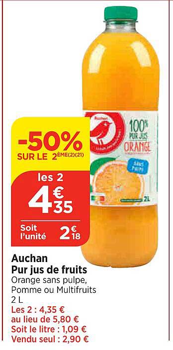 Promo Pur Jus De Fruits Auchan chez Maximarché - iCatalogue.fr