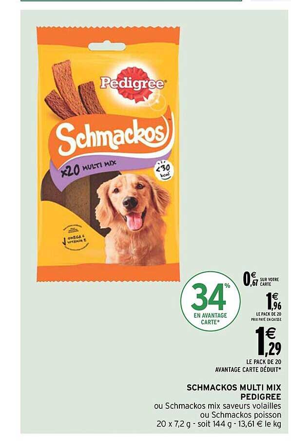 Promo Schmackos Multi Mix Pedigree chez Intermarché - iCatalogue.fr