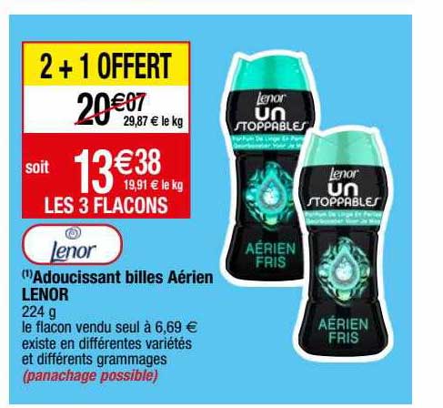Promo Adoucissant Billes Aérien Lenor chez Migros France - iCatalogue.fr