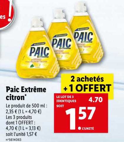 Promo Paic Extrême Citron chez Lidl - iCatalogue.fr
