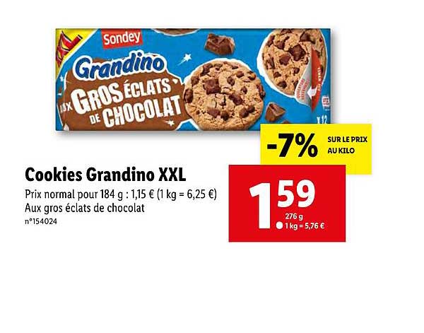 Promo Cookies Grandino Xxl chez Lidl - iCatalogue.fr