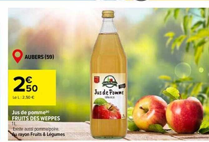 Promo Jus De Pomme Fruits Des Weppes chez Carrefour - iCatalogue.fr