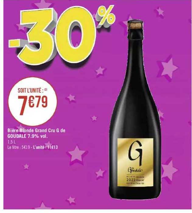 Promo Bière Blonde Grand Cru G De Goudale 7.9% Vol. chez Géant Casino - iCatalogue.fr