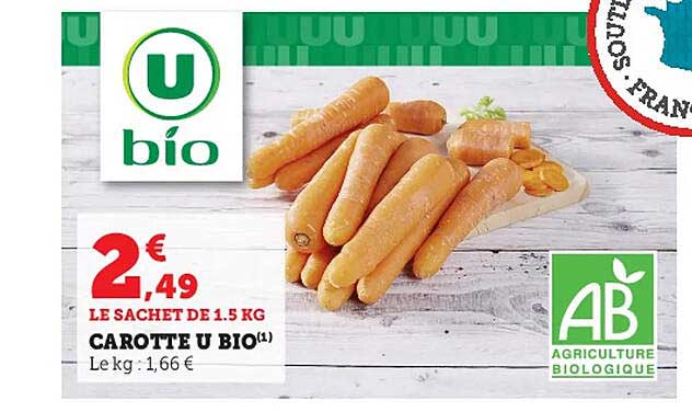 Promo Carotte U Bio chez Super U - iCatalogue.fr