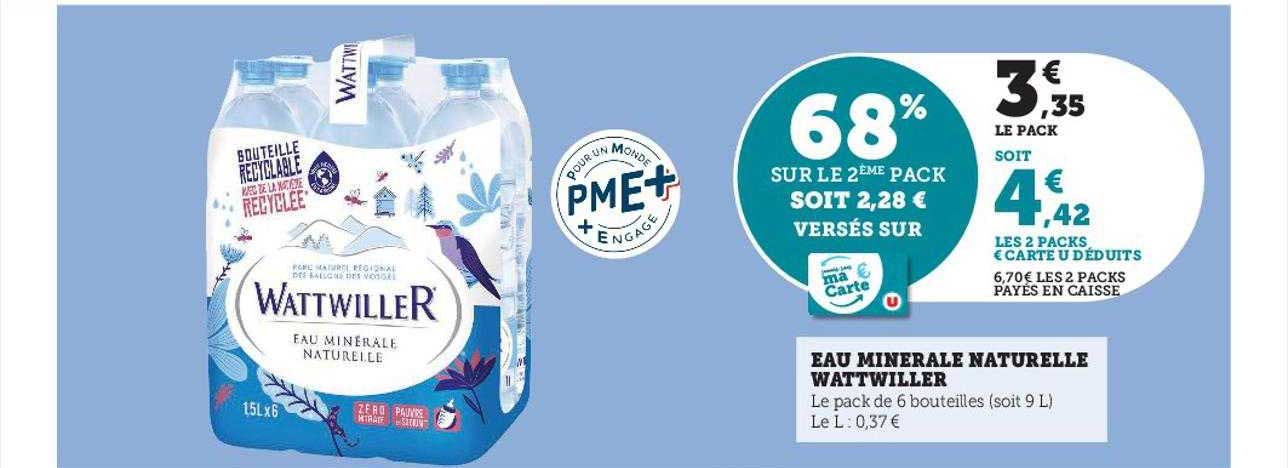 Promo Eau Minérale Naturelle Wattwiller chez Hyper U - iCatalogue.fr