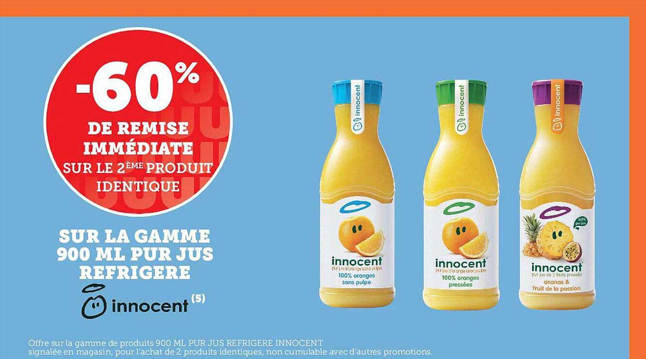 Promo La Gamme 900 Ml Pur Jus Réfrigéré Innocent chez U Express ...