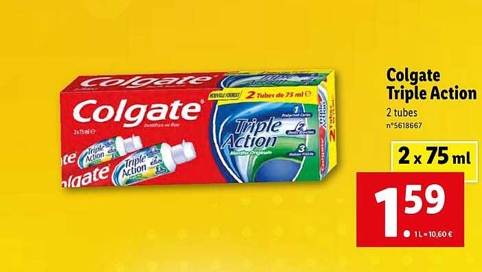 Promo Colgate Triple Action chez Lidl - iCatalogue.fr