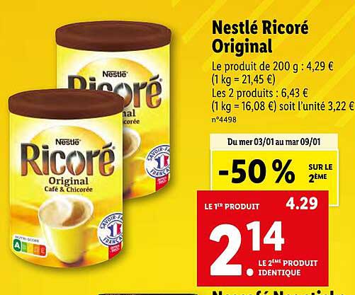 Promo Nestlé Ricoré Original chez Lidl - iCatalogue.fr