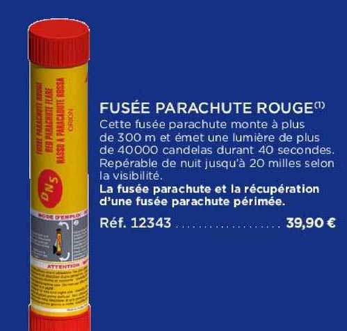 Promo Fusée Parachute Rouge chez Uship - iCatalogue.fr