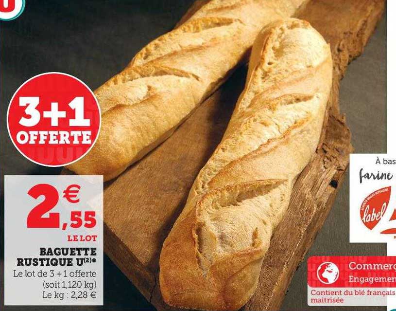 Promo Baguette Rustique U chez U Express