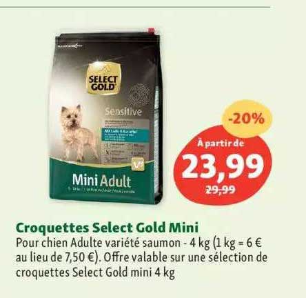 Offre Les Croquettes Select Gold Mini 4 Kg chez Maxi Zoo