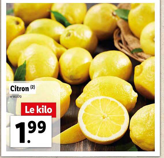 Promo Citron chez Lidl - iCatalogue.fr