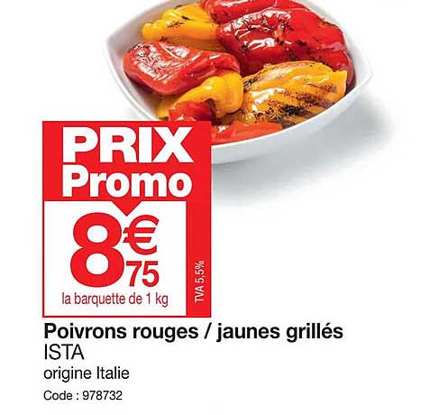 Promo Poivrons Rouges Jaunes Grillés Ista chez Promocash - iCatalogue.fr