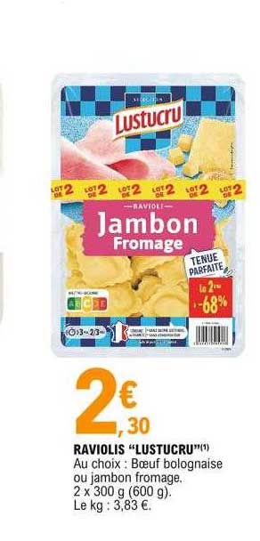 Promo Raviolis "lustucru" chez E.Leclerc - iCatalogue.fr