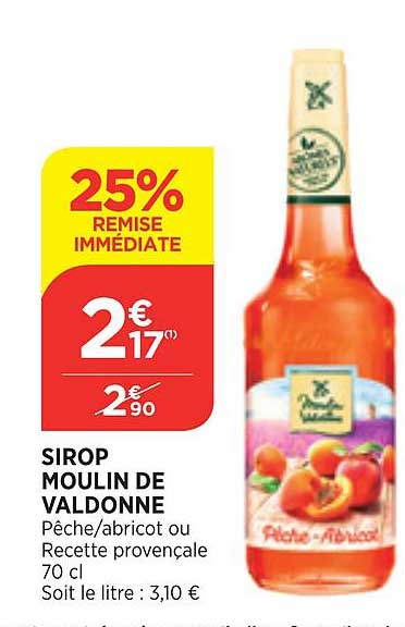 Offre Sirop Moulin De Valdonne chez Atac