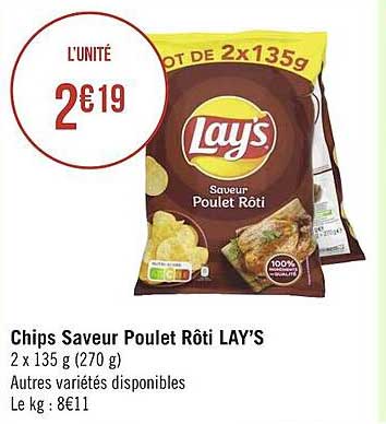 Offre Chips Nature Lay's, Saveur Poulet Rôti, Barbecue à L'ancienne ...