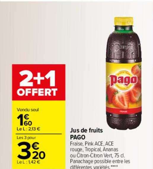 Promo Jus De Fruits Pago chez Carrefour - iCatalogue.fr