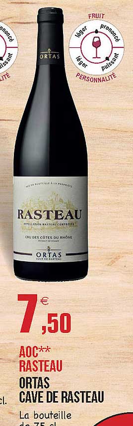 Promo Aoc Rasteau Ortas Cave De Rasteau chez E.Leclerc - iCatalogue.fr