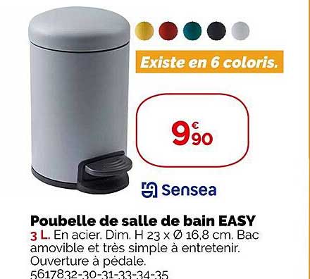 Promo Poubelle De Salle De Bain Easy Sensea chez WELDOM - iCatalogue.fr