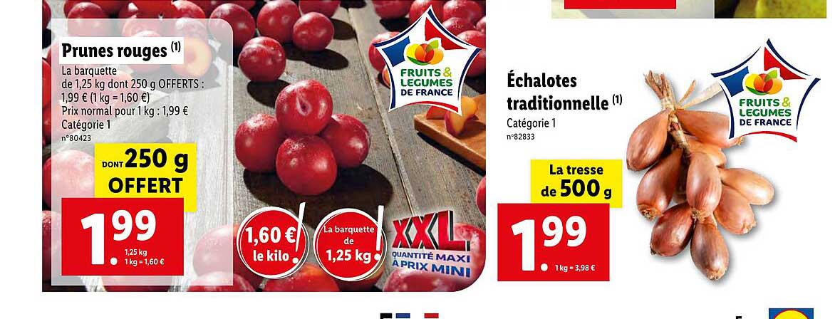 Promo Prunes Rouges, échalotes Traditionnelle chez Lidl - iCatalogue.fr
