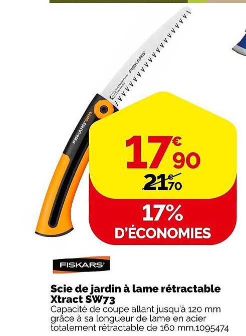 Promo Scie De Jardin à Lame Rétractable Xtract Sw73 Fiskars chez WELDOM - iCatalogue.fr