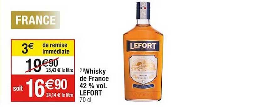Promo Whisky De France 42% Vol. Lefort chez Cora - iCatalogue.fr