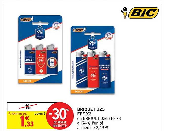 Promo Briquet J25 Fff X3 Bic chez Intermarché Express - iCatalogue.fr