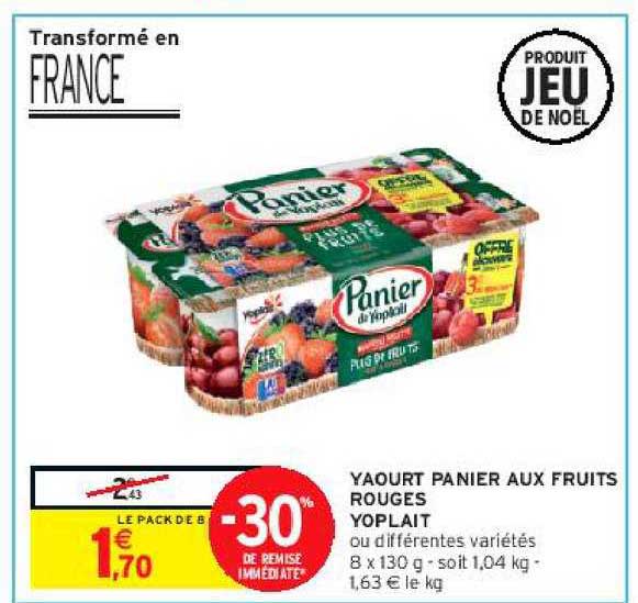 Promo Yaourt Panier Aux Fruits Rouges Yoplait chez Intermarché ...